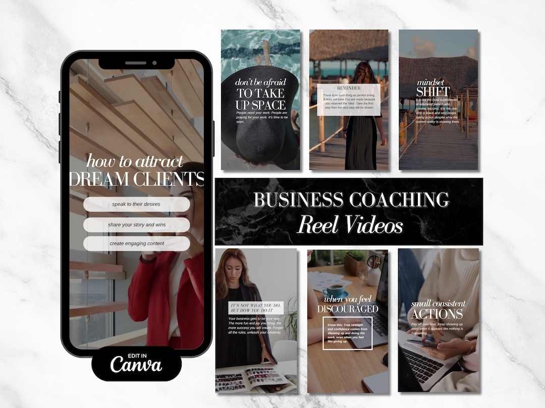 Instagram Reels, Reel Template, Business Coach, Canva Template Reel ...