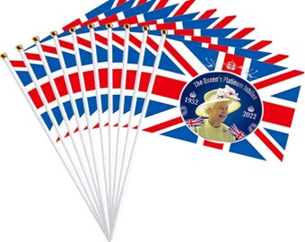 Queen's Platinum Jubilee Union Jack Flag Sticker, Queen Elizabeth II ...