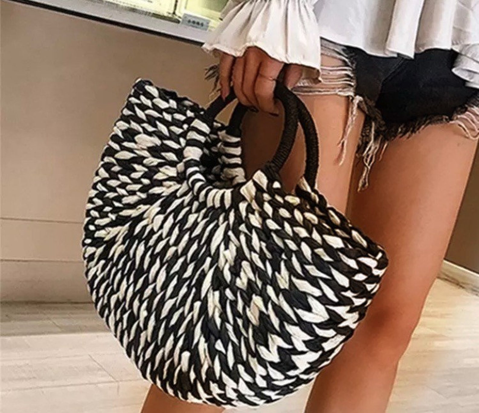 Rattan Straw Handbag Natural Straw Bag Rattan Bag Basket - Etsy