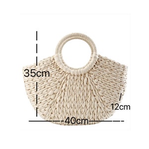 Rattan Straw Handbag Natural Straw Bag Rattan Bag Basket Bag Boho ...