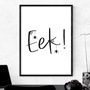 Eek Printable Wall Art, Halloween Wall Decor, Halloween Sign, Halloween Decor, Halloween Wall ...
