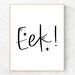 Eek Printable Wall Art, Halloween Wall Decor, Halloween Sign, Halloween ...