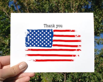 INSTANT DOWNLOAD Printable Veteran Military Patriotic Thank You Cards ...
