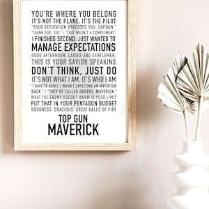 Top Gun Maverick Printable Quotes, Top Gun Wall Art, Pete Mitchell, Top ...