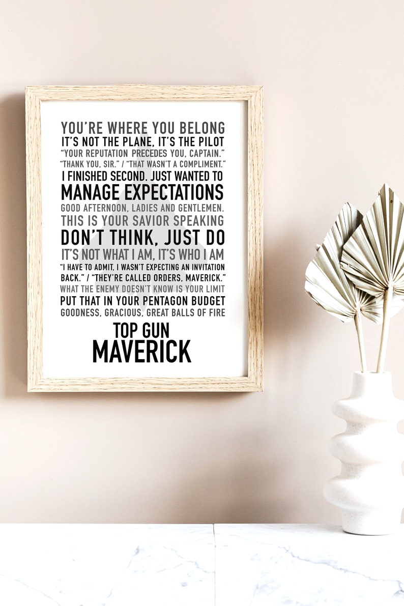 Top Gun Maverick Printable Quotes, Top Gun Wall Art, Pete Mitchell, Top ...