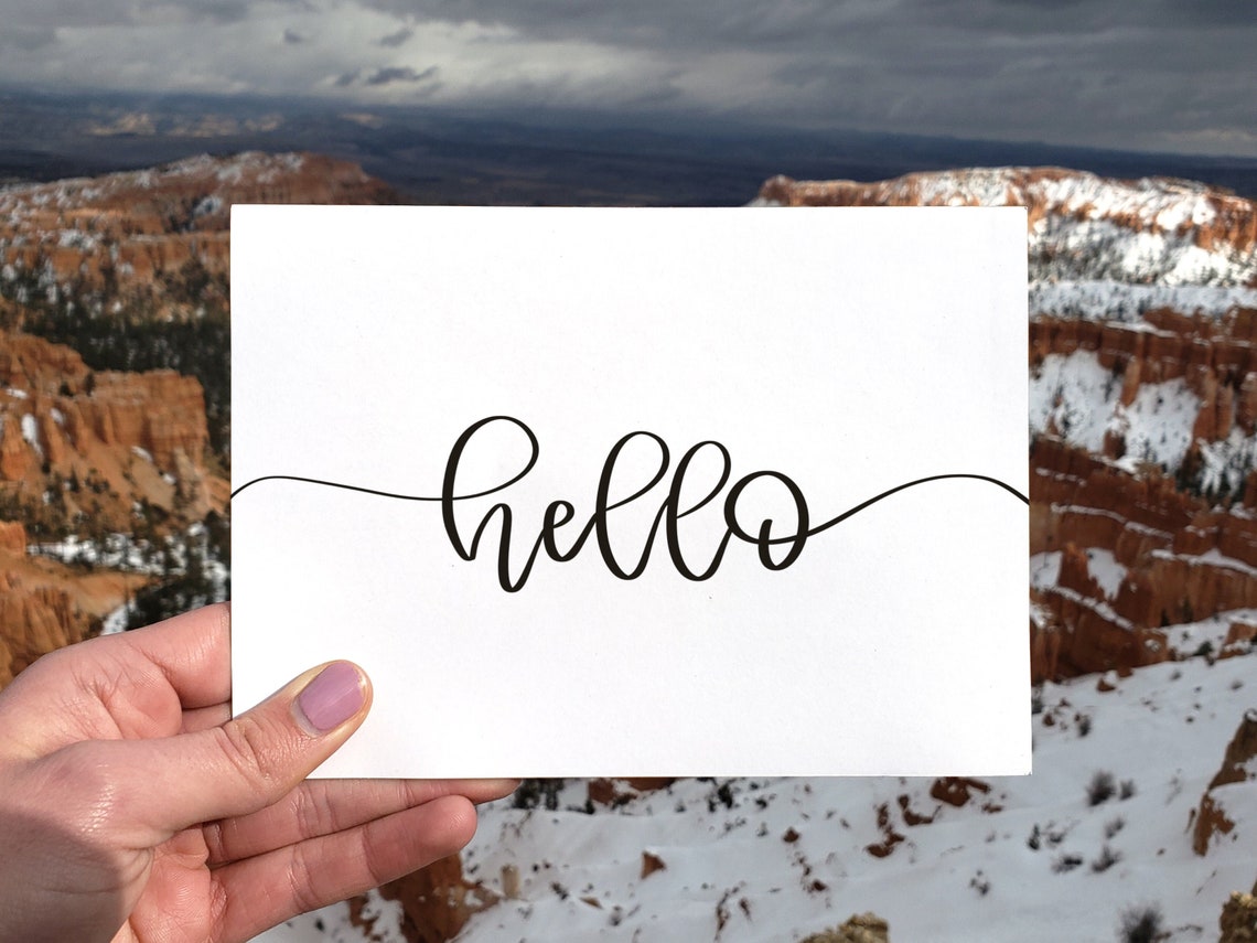 Printable Hello Card, Instant Download Card, Digital Download Hello ...