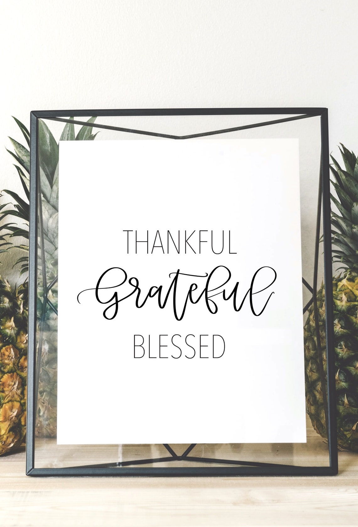 Thankful Grateful Blessed Printable Wall Art Nursery Wall - Etsy
