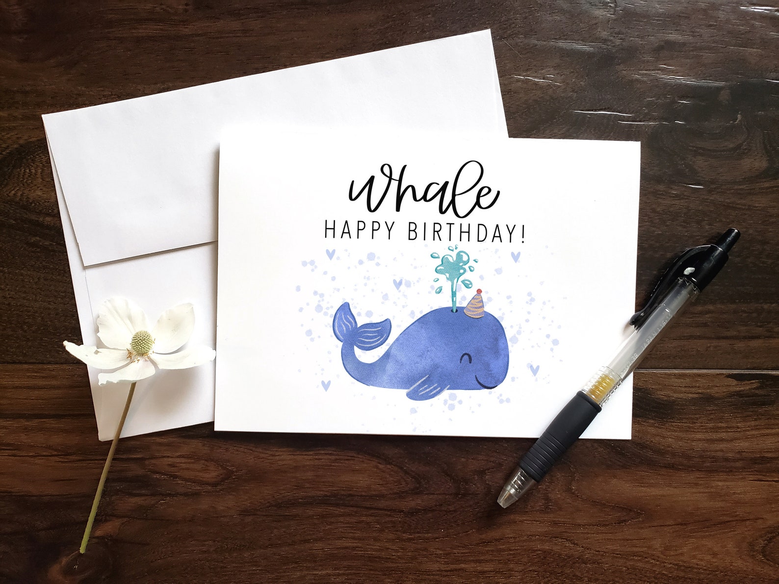 Printable Whale Happy Birthday Card, Printable Birthday Card for Kids ...