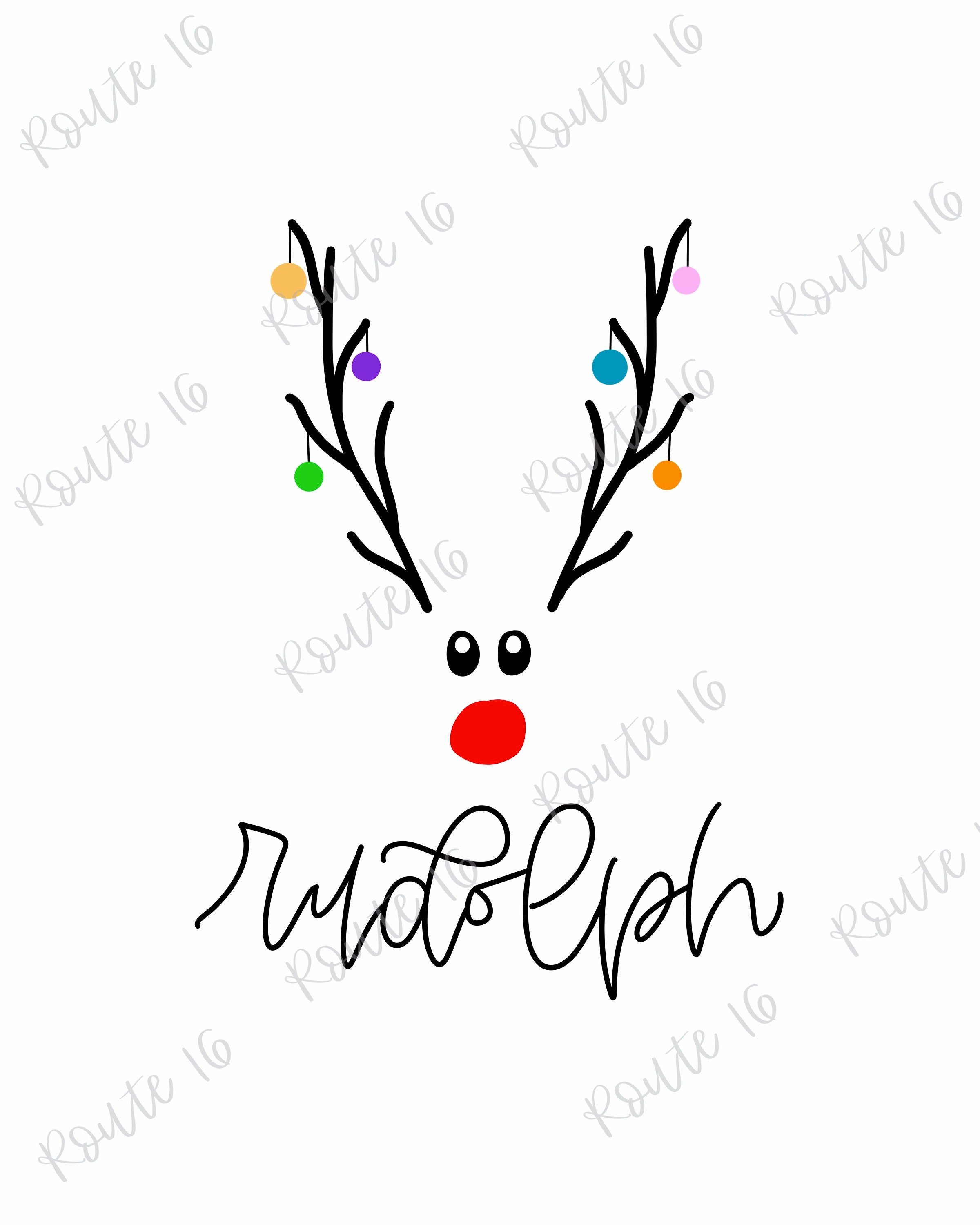 Rudolph the Red Nosed Reindeer Christmas Wall Art, Minimalist Christmas ...