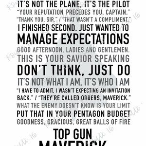 Top Gun Maverick Printable Quotes, Top Gun Wall Art, Pete Mitchell, Top ...