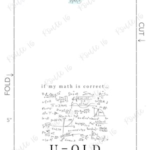 Printable Funny Birthday Card, Math Teacher Birthday Card, Math Lover ...