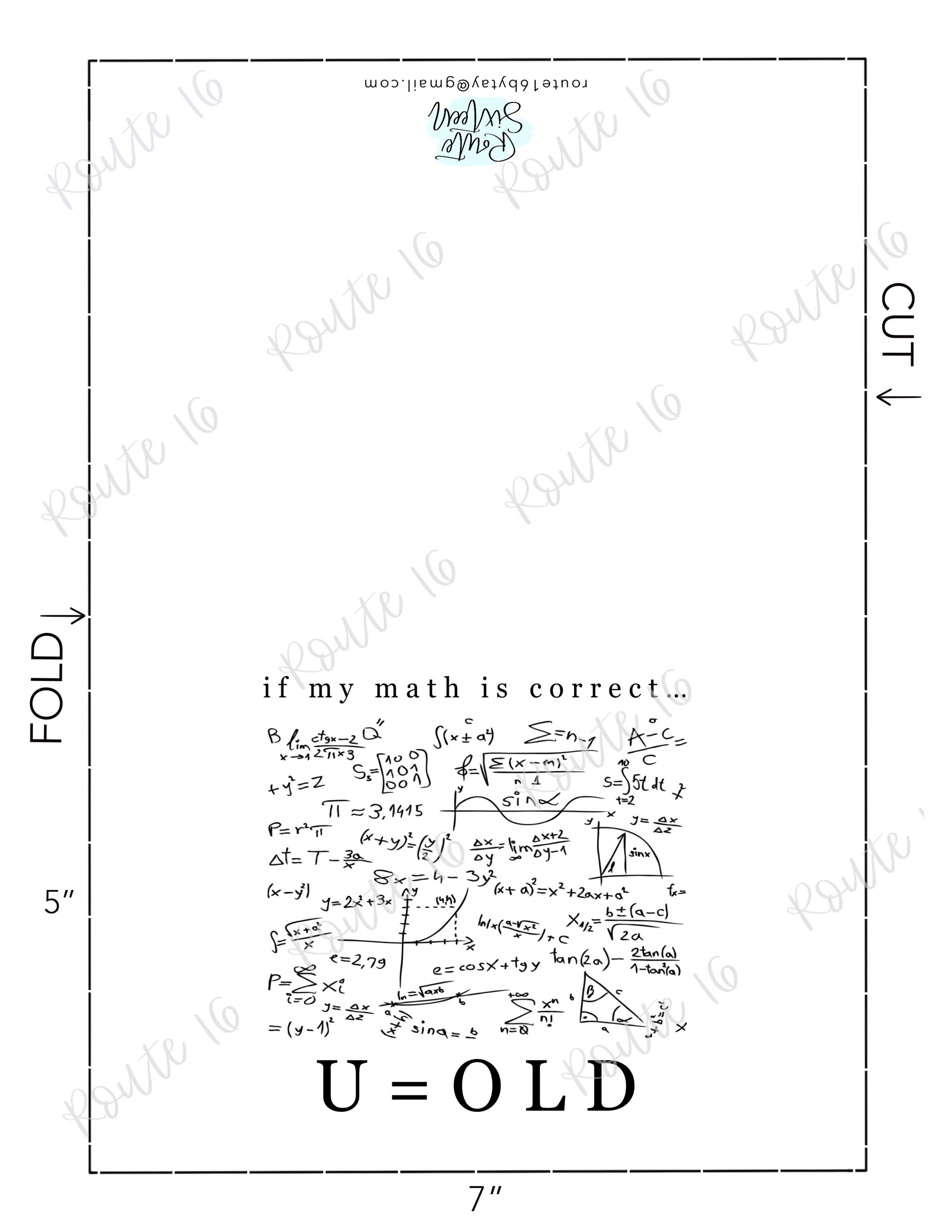 Printable Funny Birthday Card, Math Teacher Birthday Card, Math Lover ...