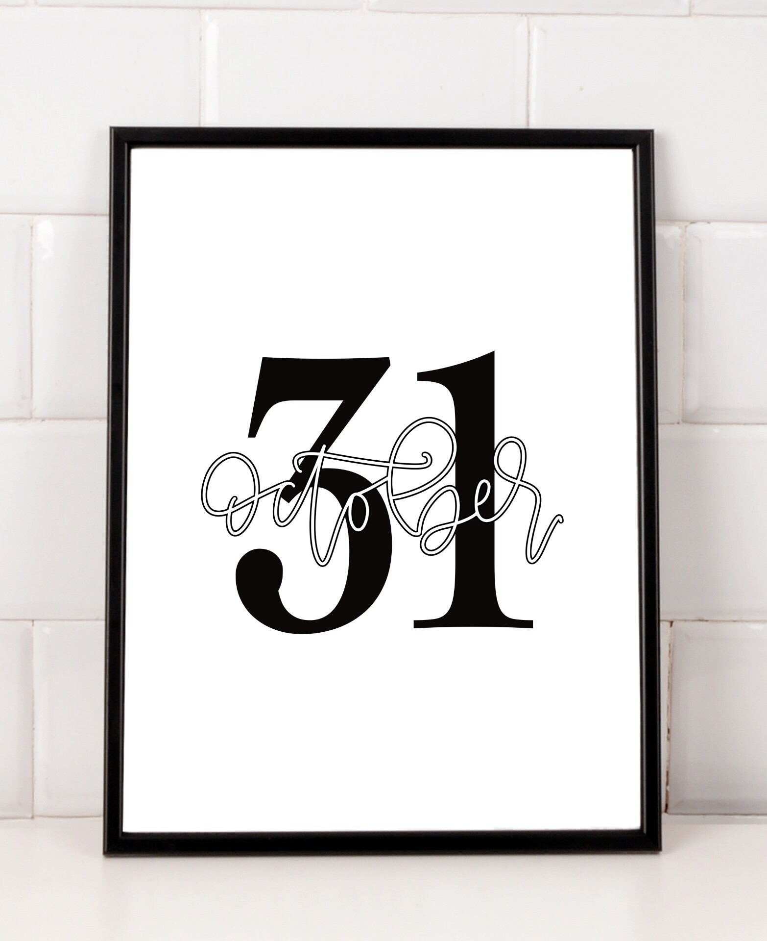 October 31 Printable Halloween Wall Art Halloween Sign - Etsy