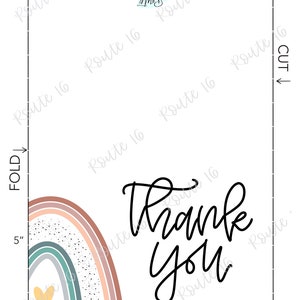 Printable Boho Thank You Card, Minimalist Thank You Card, Boho Wedding ...