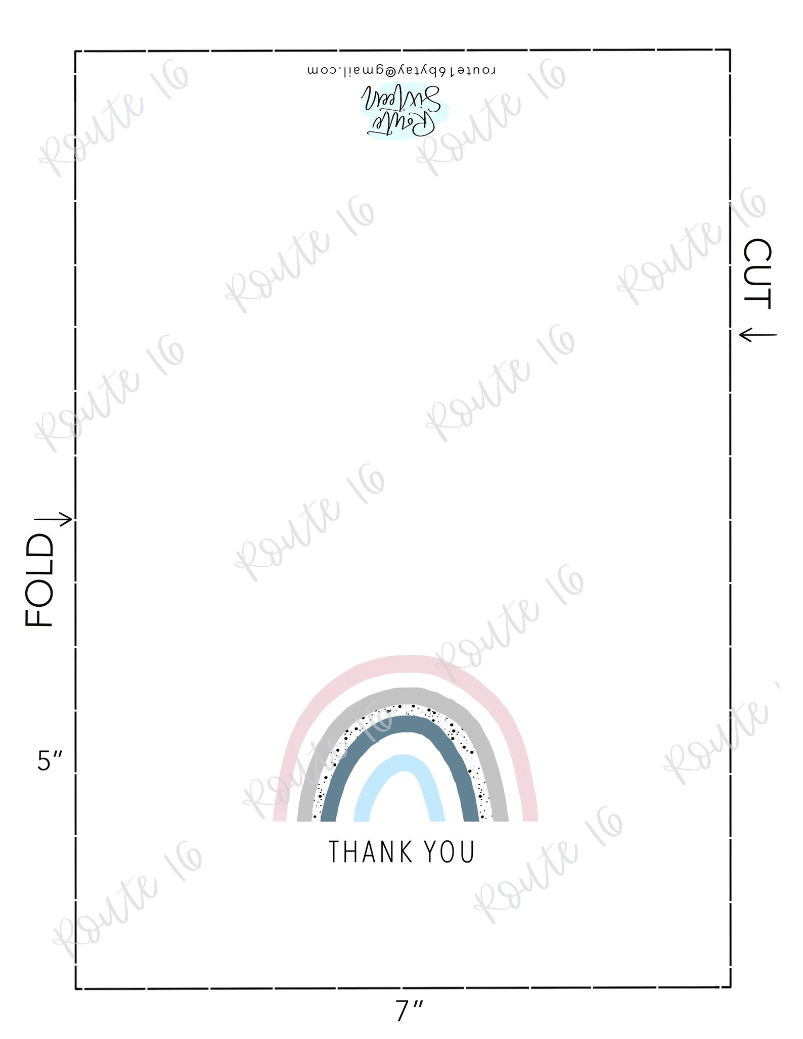 Printable Thank You Card, Boho Rainbow Thank You Card, Baby Shower ...