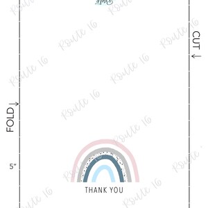 Printable Thank You Card, Boho Rainbow Thank You Card, Baby Shower ...