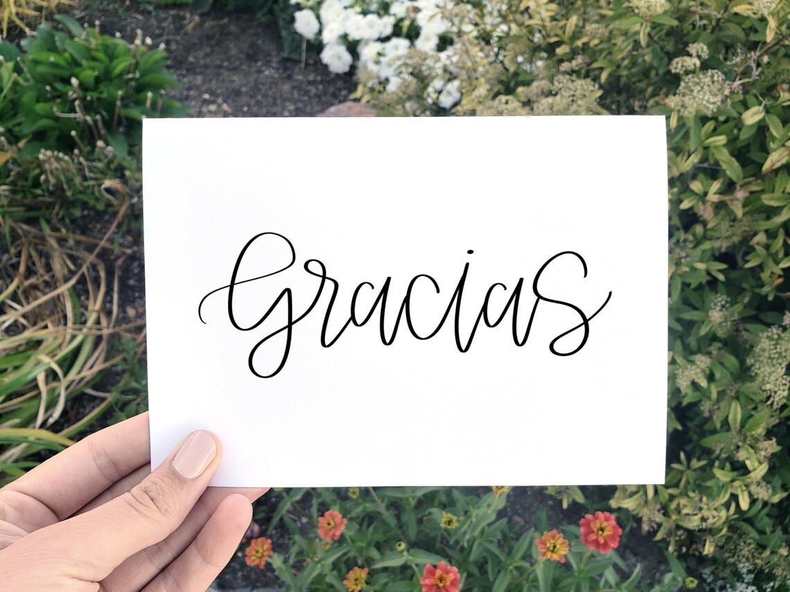 Printable Gracias Card, Gracias Card, Instant Download Thank You Card ...