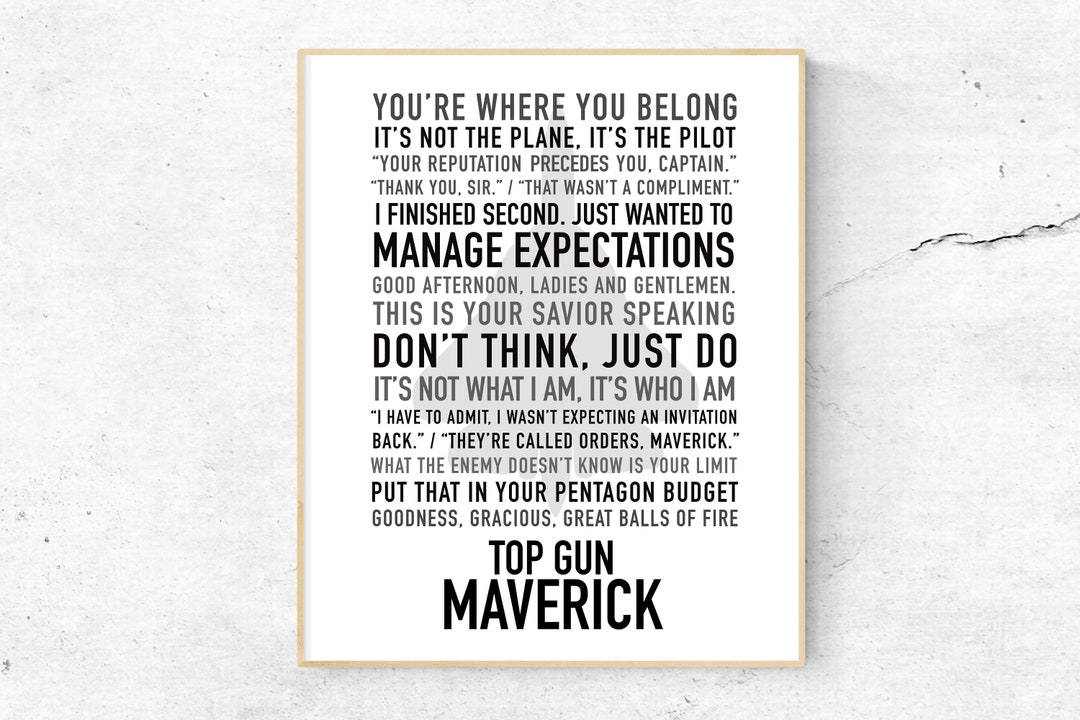 Top Gun Maverick Printable Quotes, Top Gun Wall Art, Pete Mitchell, Top ...