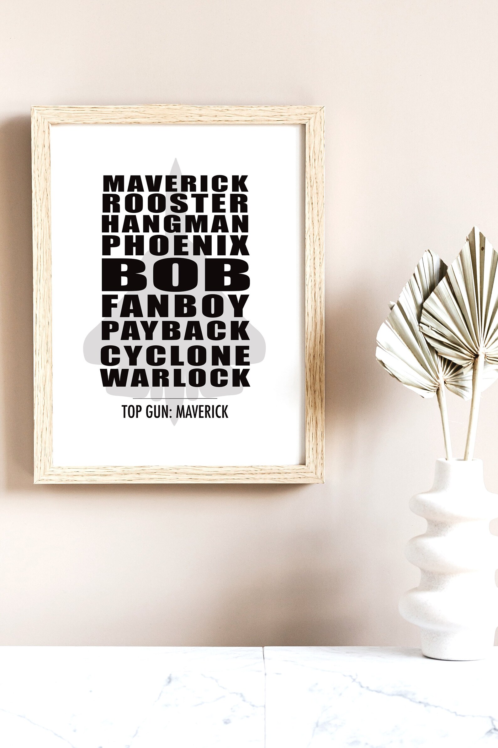 Top Gun Maverick Call Signs Printable, Top Gun Wall Art, Pete Mitchell ...
