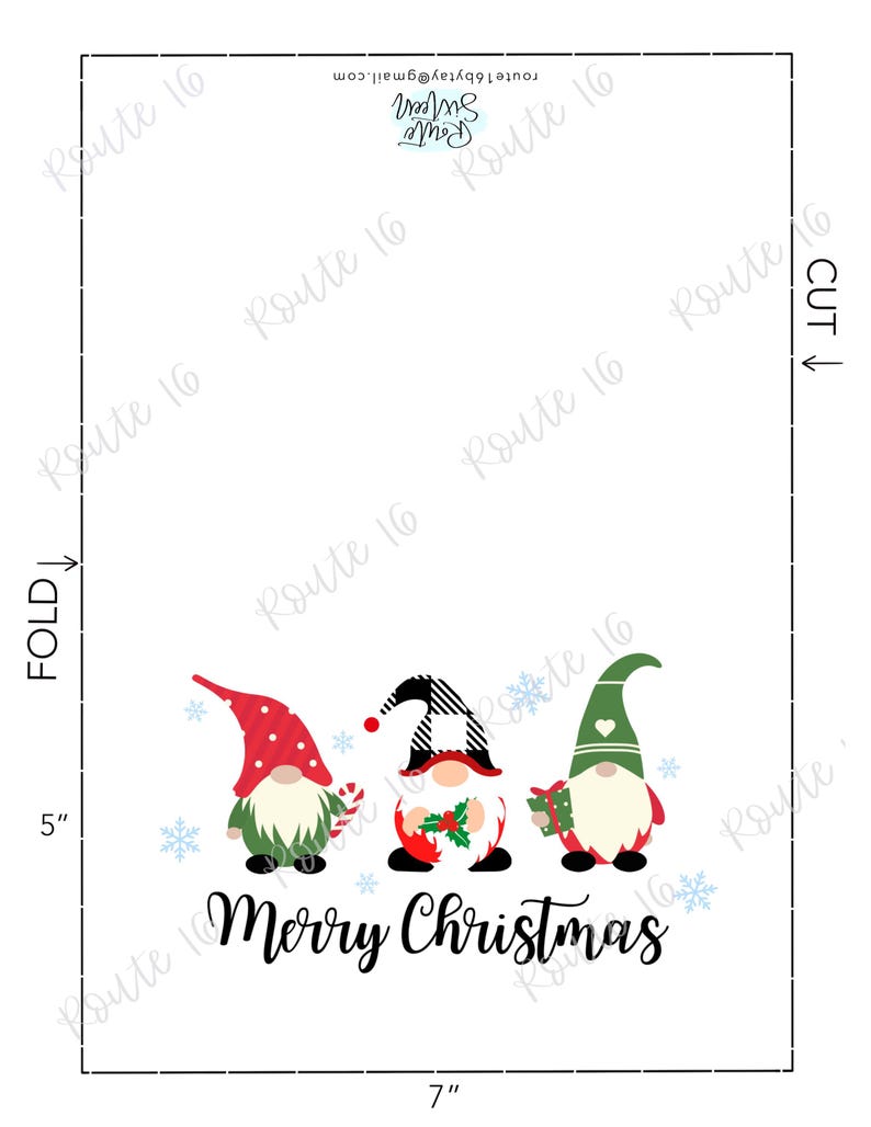 Printable Gnome Christmas Card, Cute Merry Christmas Card, Neighbor ...