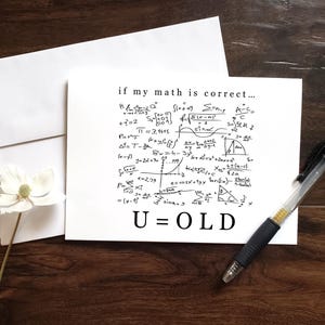 Printable Funny Birthday Card, Math Teacher Birthday Card, Math Lover ...