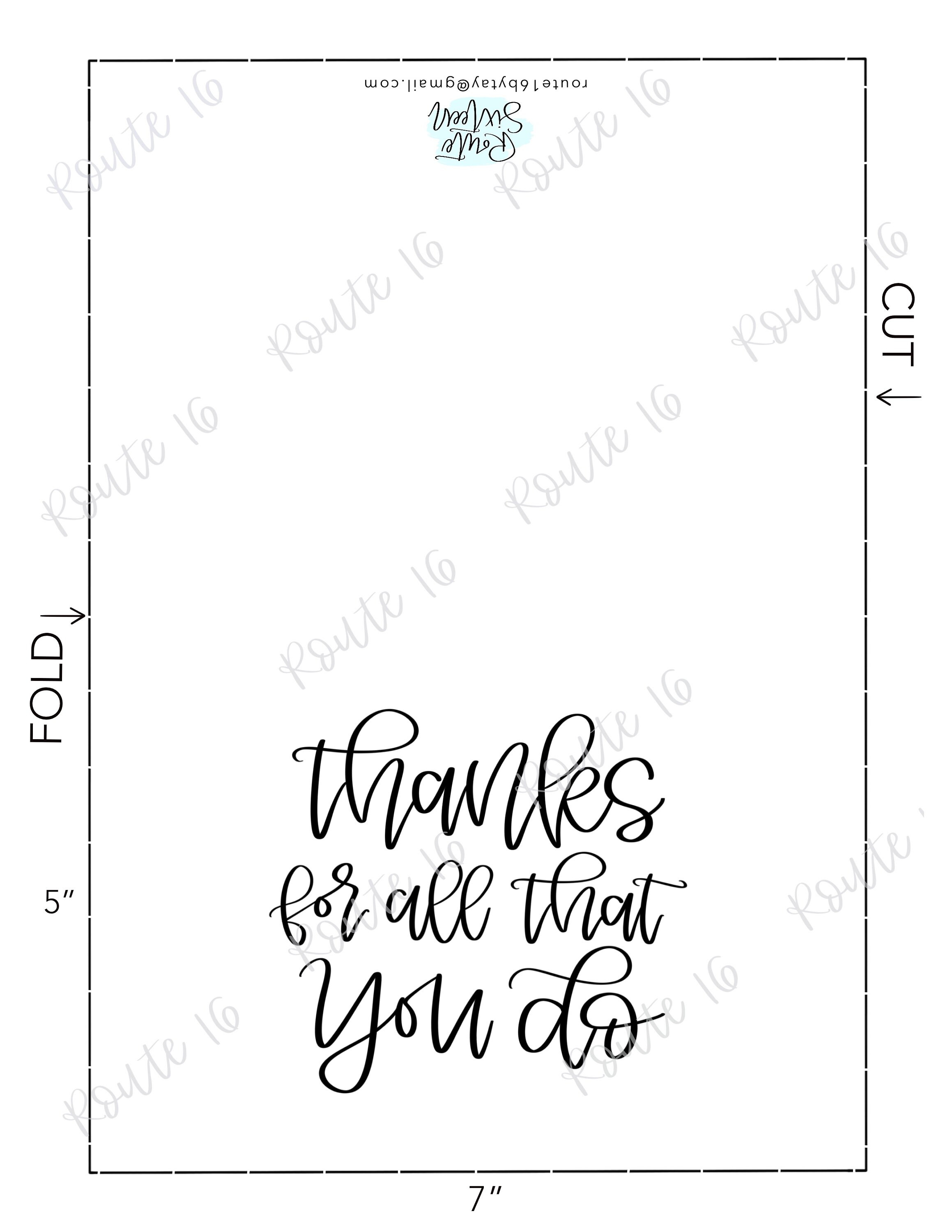 Thanks for All That You Do Printable Thank You Card, Proud of You Card ...
