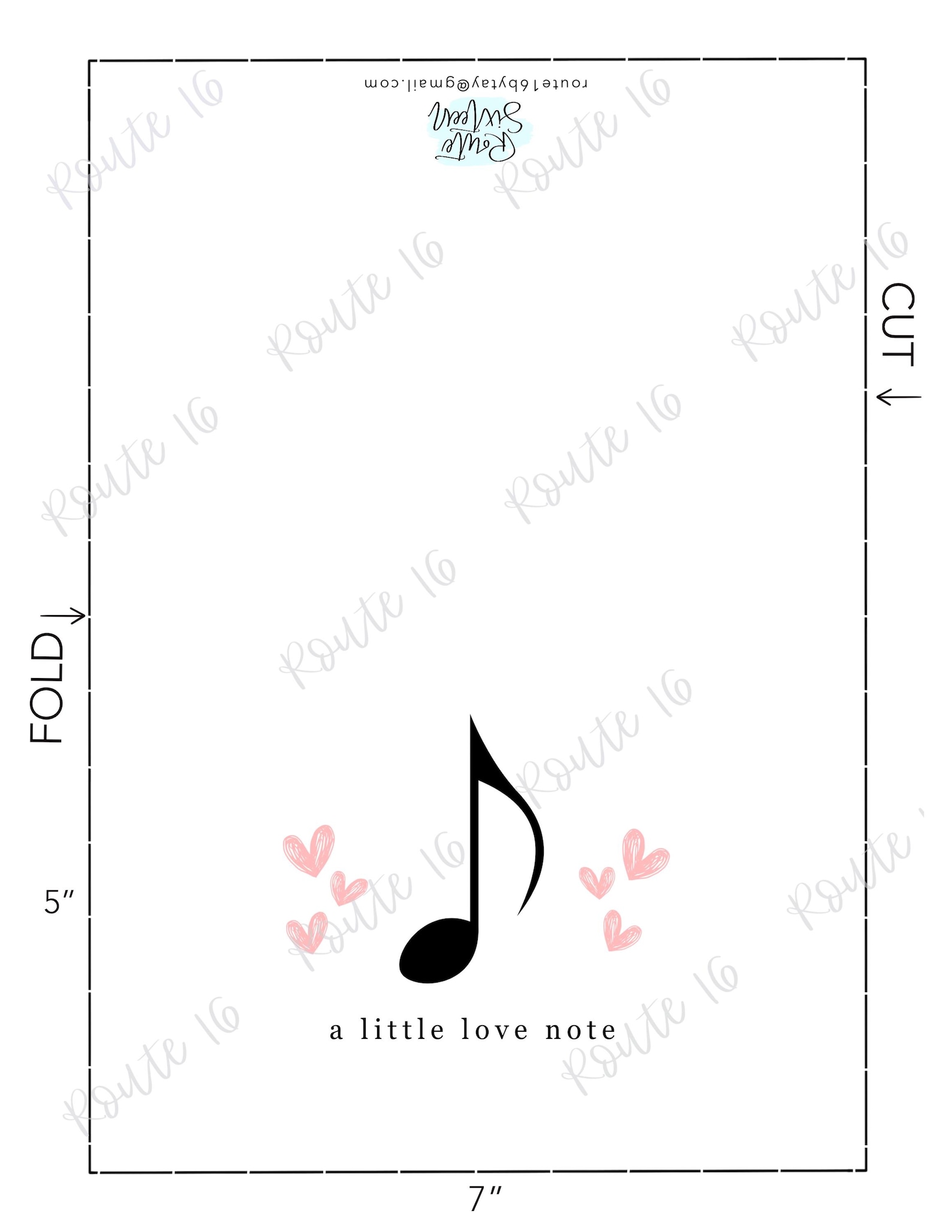 Printable Just A Little Love Note Card, Music Note Card, Thinking of ...