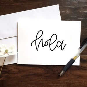 Printable Hola Card, Digital Download Hello Card, Minimalist Greeting ...