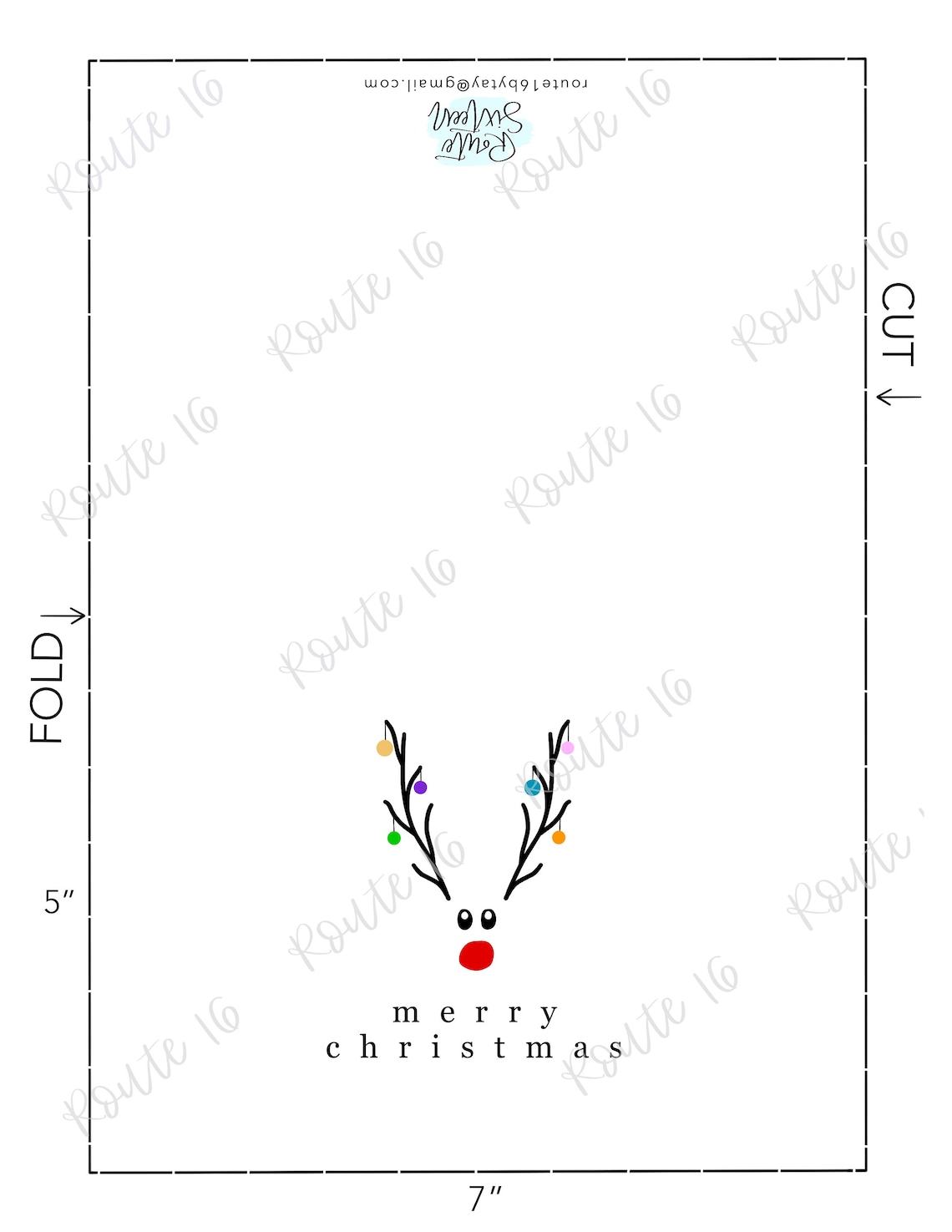Printable Rudolph Merry Christmas Card, Friend Christmas Card ...