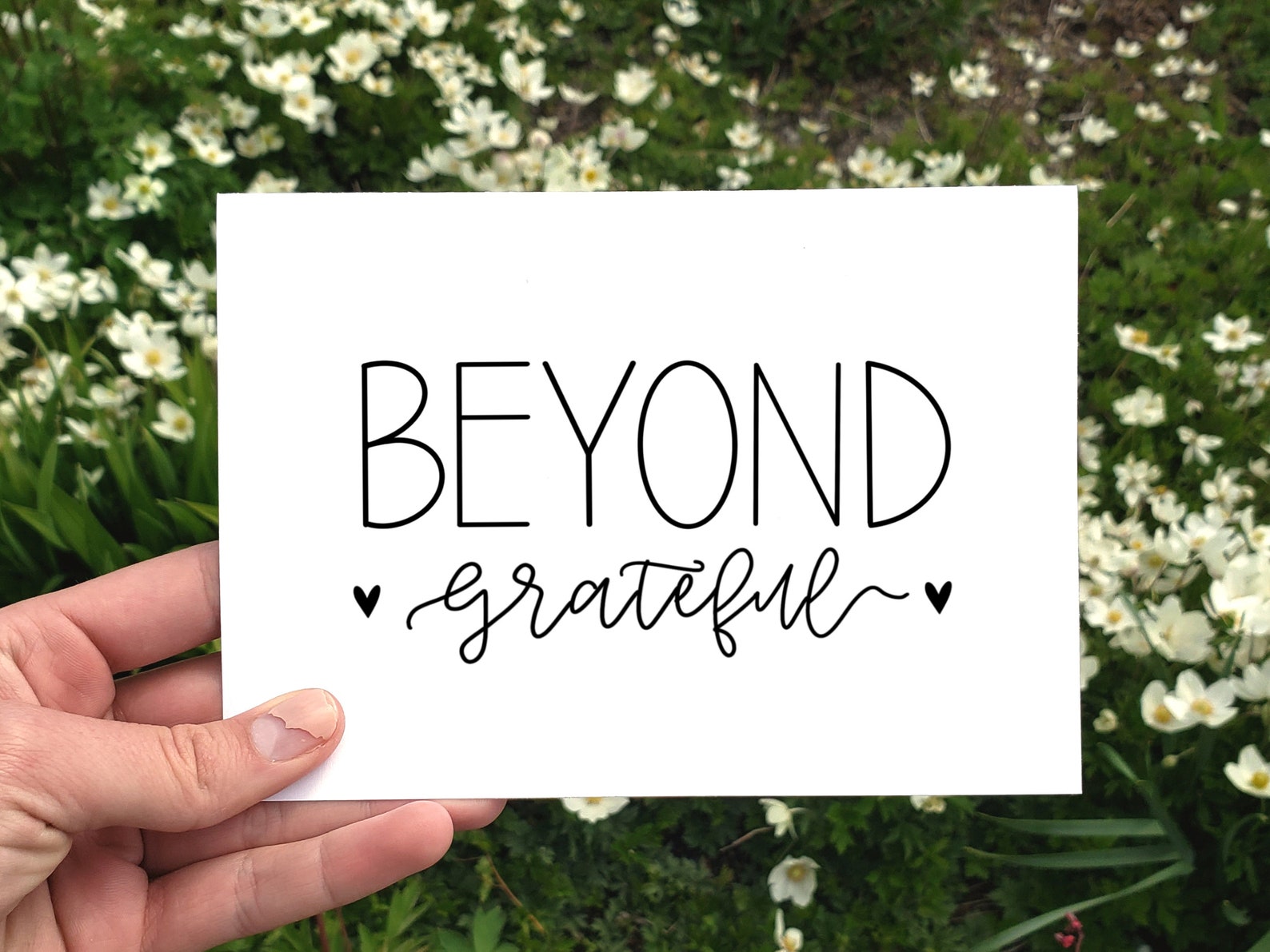 Beyond Grateful Card, Modern Wedding Thank You Card, Printable Thinking ...