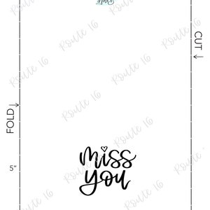 Printable Miss You Card, Digital Download Card, I Love You Card ...