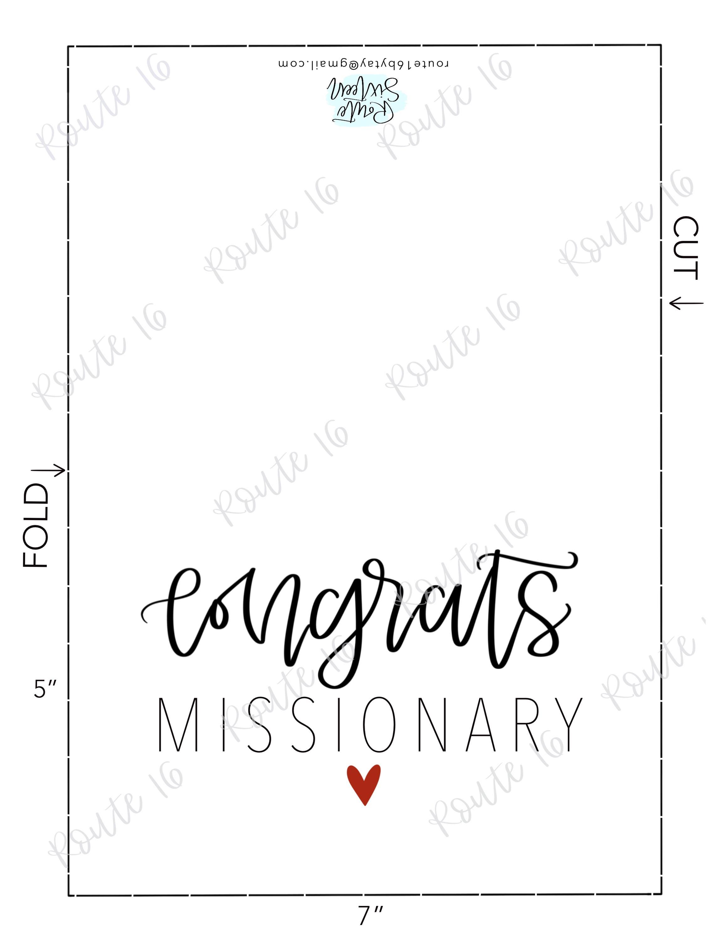 Printable Congrats Missionary Card, Called to Serve, Missionary ...