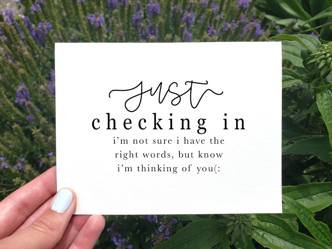 Printable Just Checking in on You Card, Minimalist Thinking of You Card ...