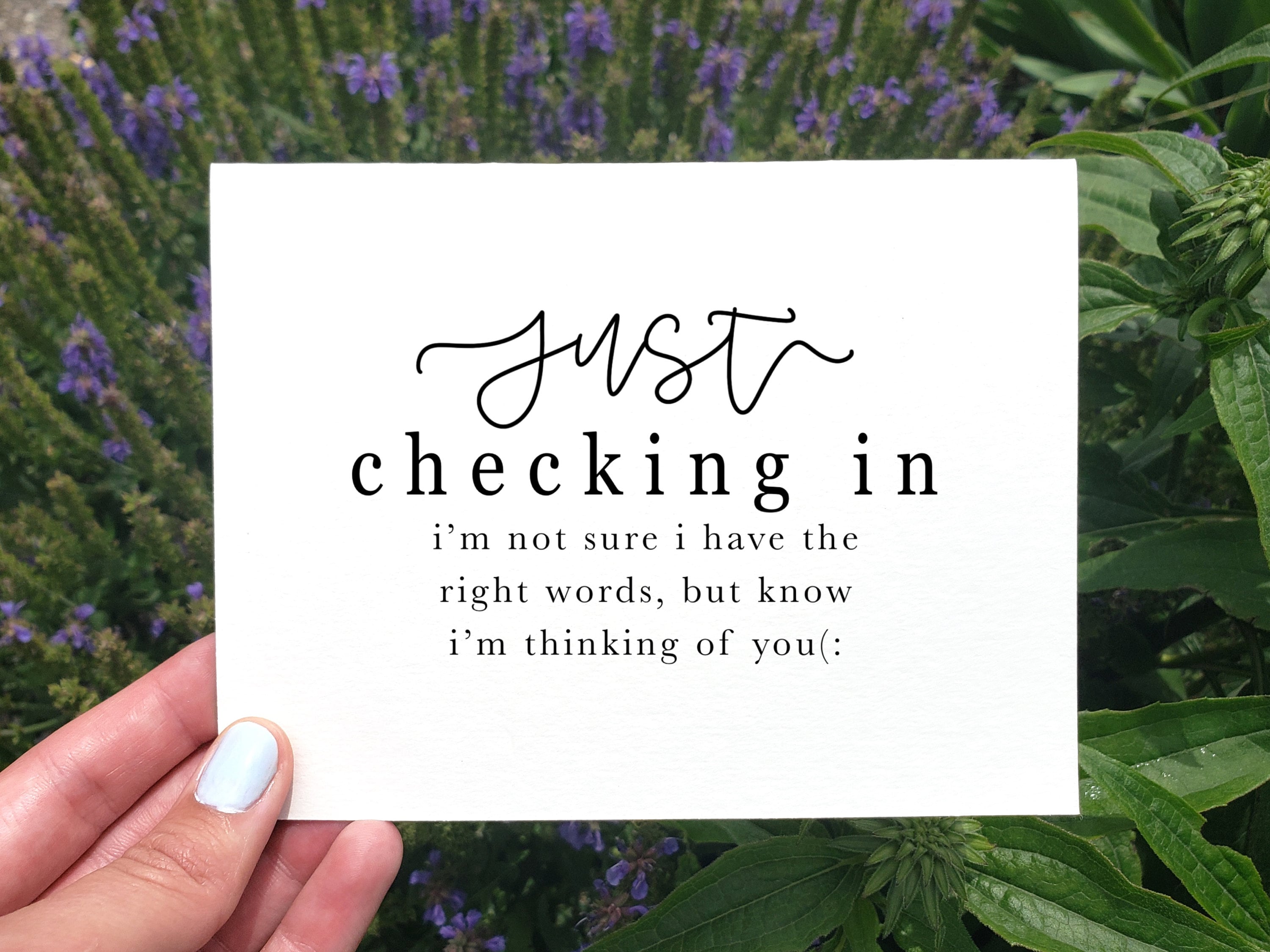 Printable Just Checking in on You Card, Minimalist Thinking of You Card ...