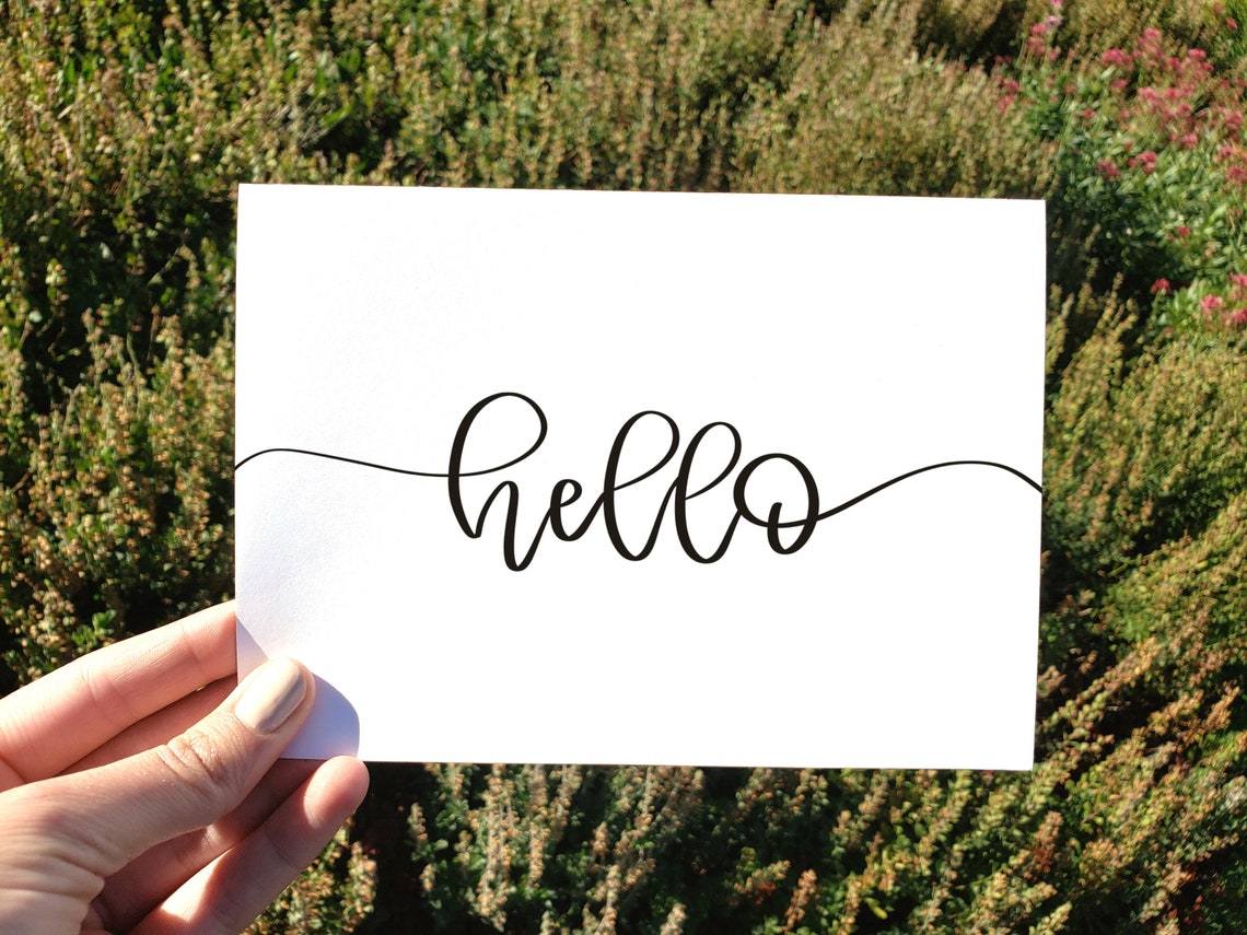 Printable Hello Card, Instant Download Card, Digital Download Hello ...