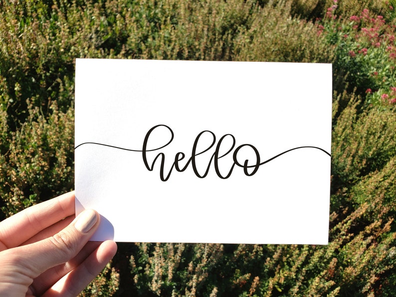 Printable Hello Card, Instant Download Card, Digital Download Hello ...