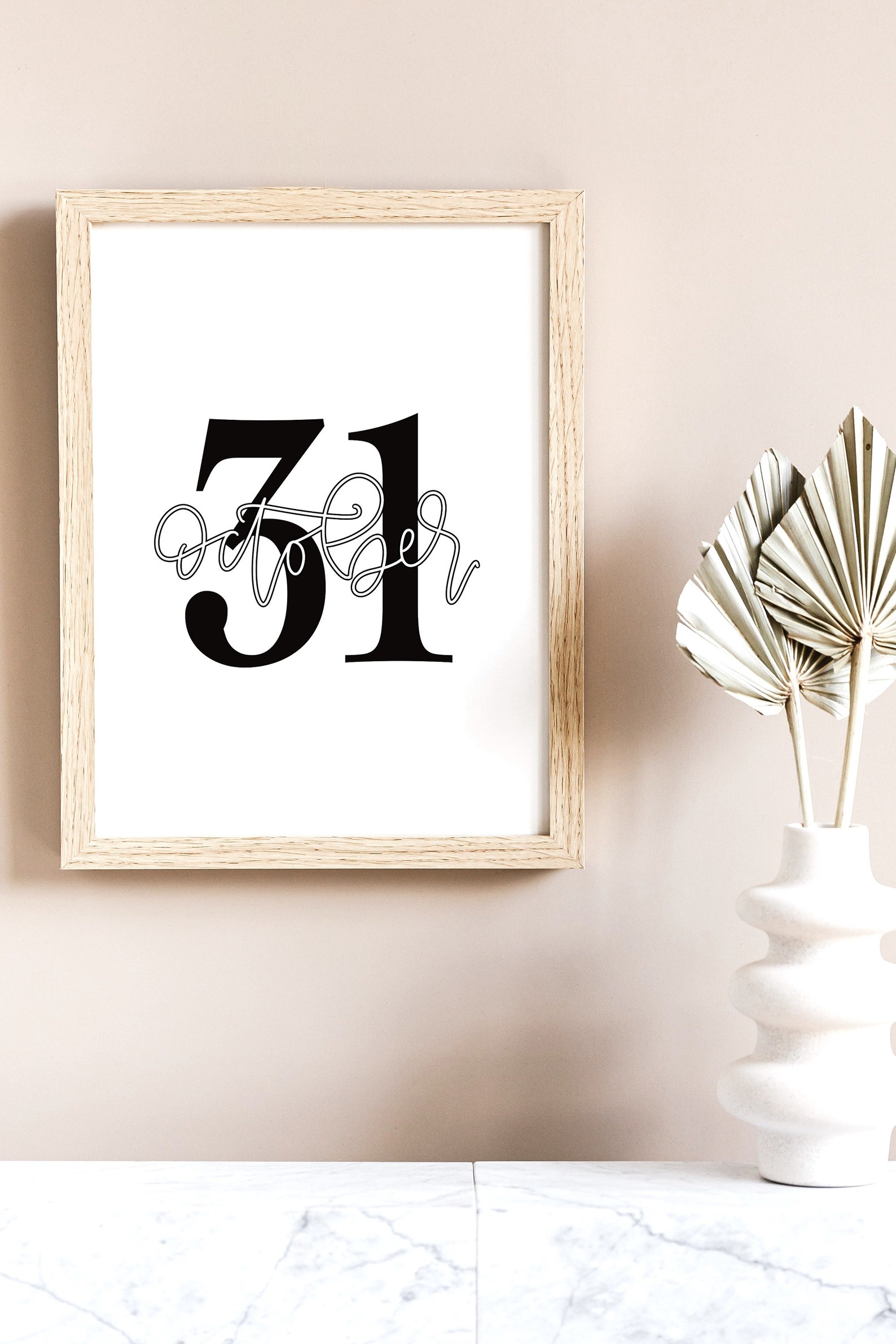 October 31 Printable Halloween Wall Art, Halloween Sign, Halloween ...