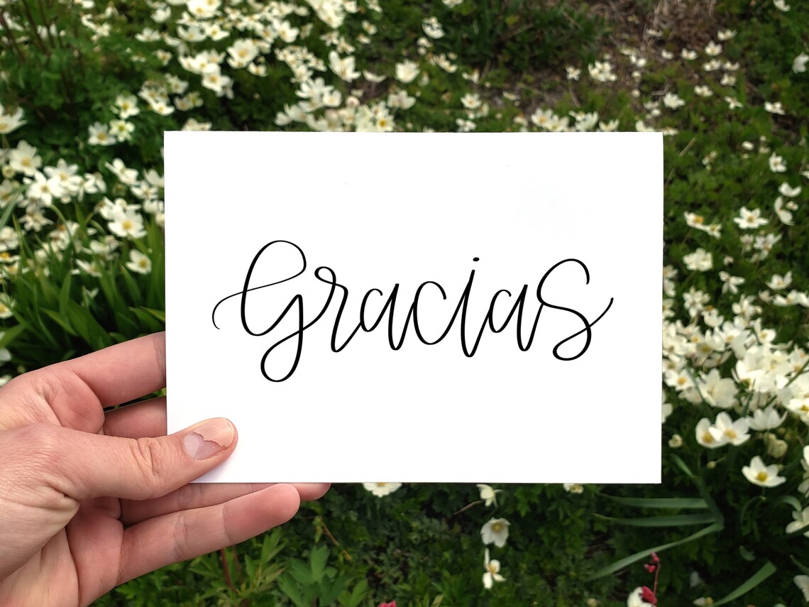 Printable Gracias Card, Gracias Card, Instant Download Thank You Card ...