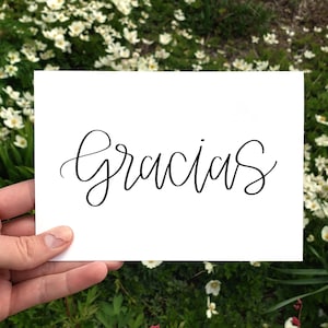 Printable Gracias Card, Gracias Card, Instant Download Thank You Card ...