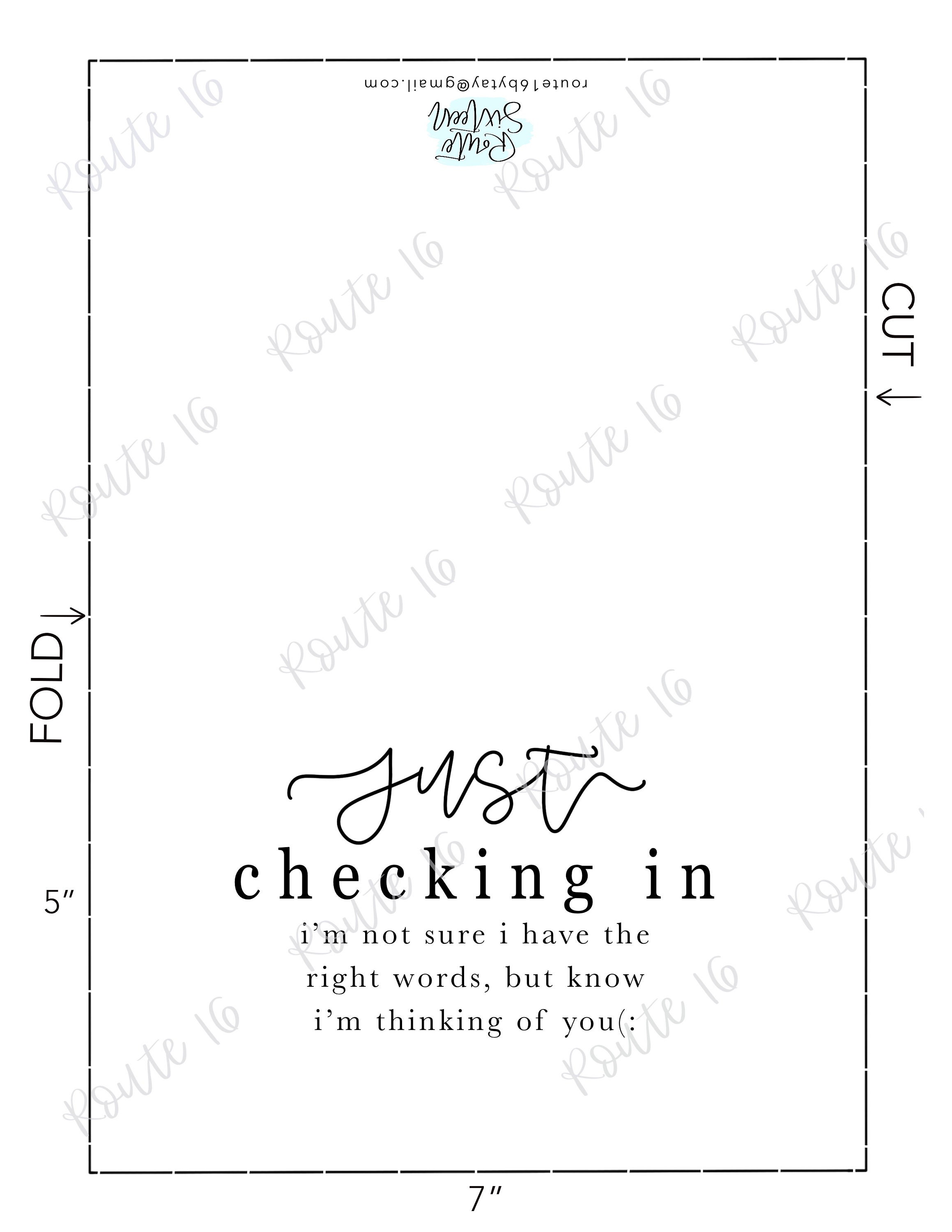 Printable Just Checking in on You Card, Minimalist Thinking of You Card ...