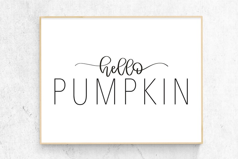 Hello Pumpkin Printable Wall Art, Fall Wall Decor, Fall Decor, Fall ...