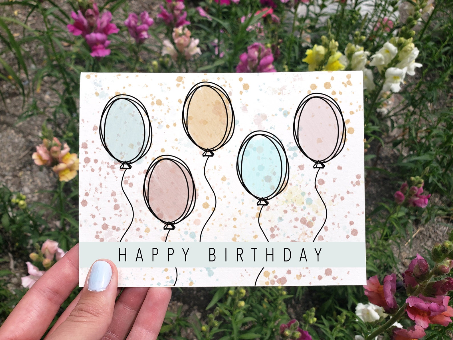 Printable Balloon Happy Birthday Card, Kid Birthday Card, Friend ...