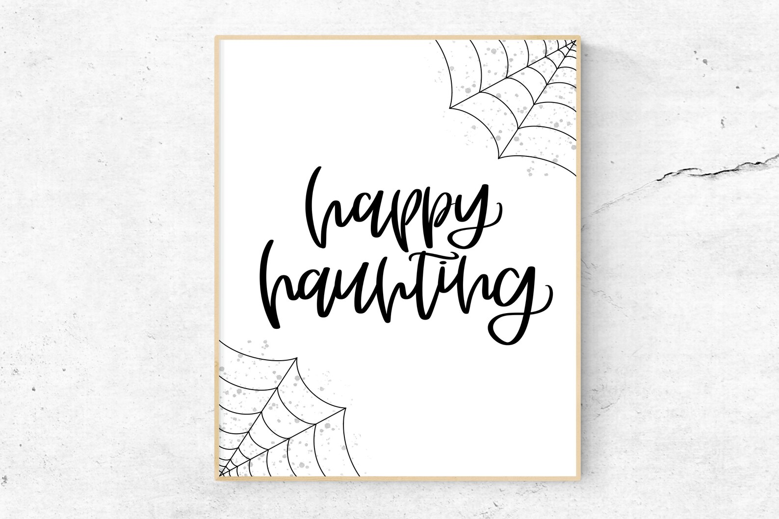Happy Haunting Halloween Printable Wall Art, Halloween Sign, Cute ...
