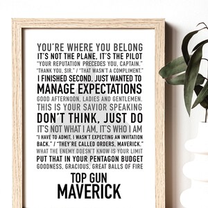 Top Gun Maverick Printable Quotes, Top Gun Wall Art, Pete Mitchell, Top ...