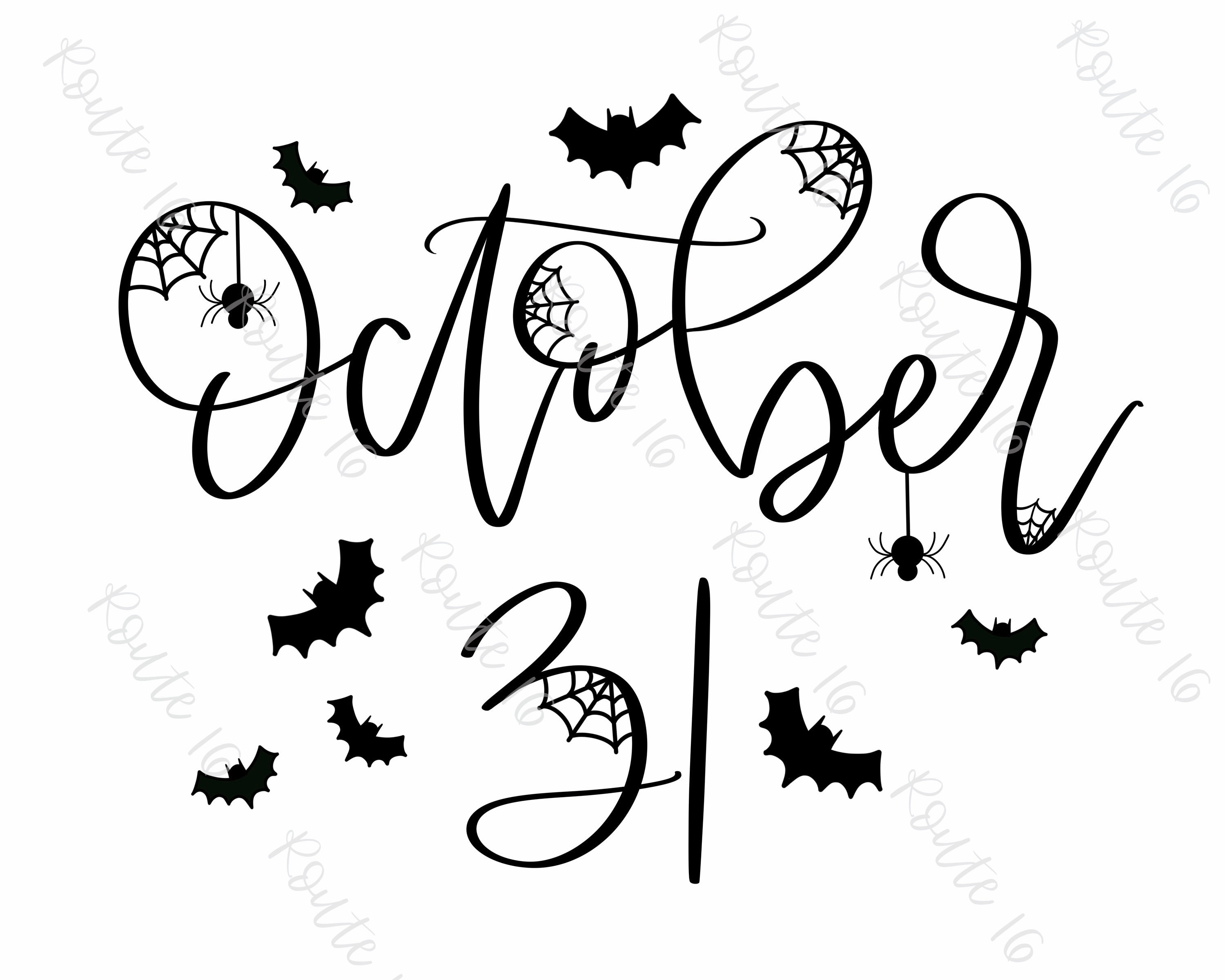 October 31 Printable Wall Art, October 31 Sign, Halloween Decor ...