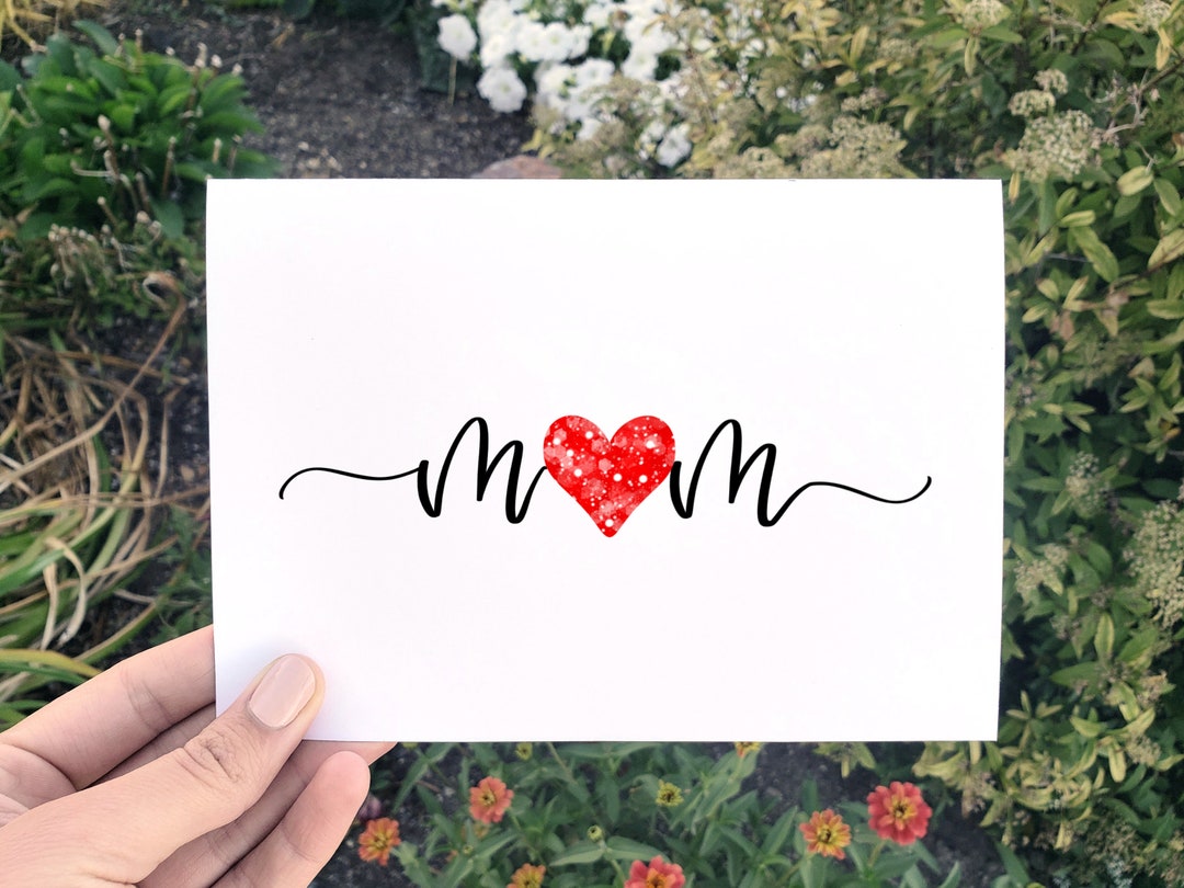 Printable Mother’s Day Card, Heart Card for Mom, Bday Card for Her ...