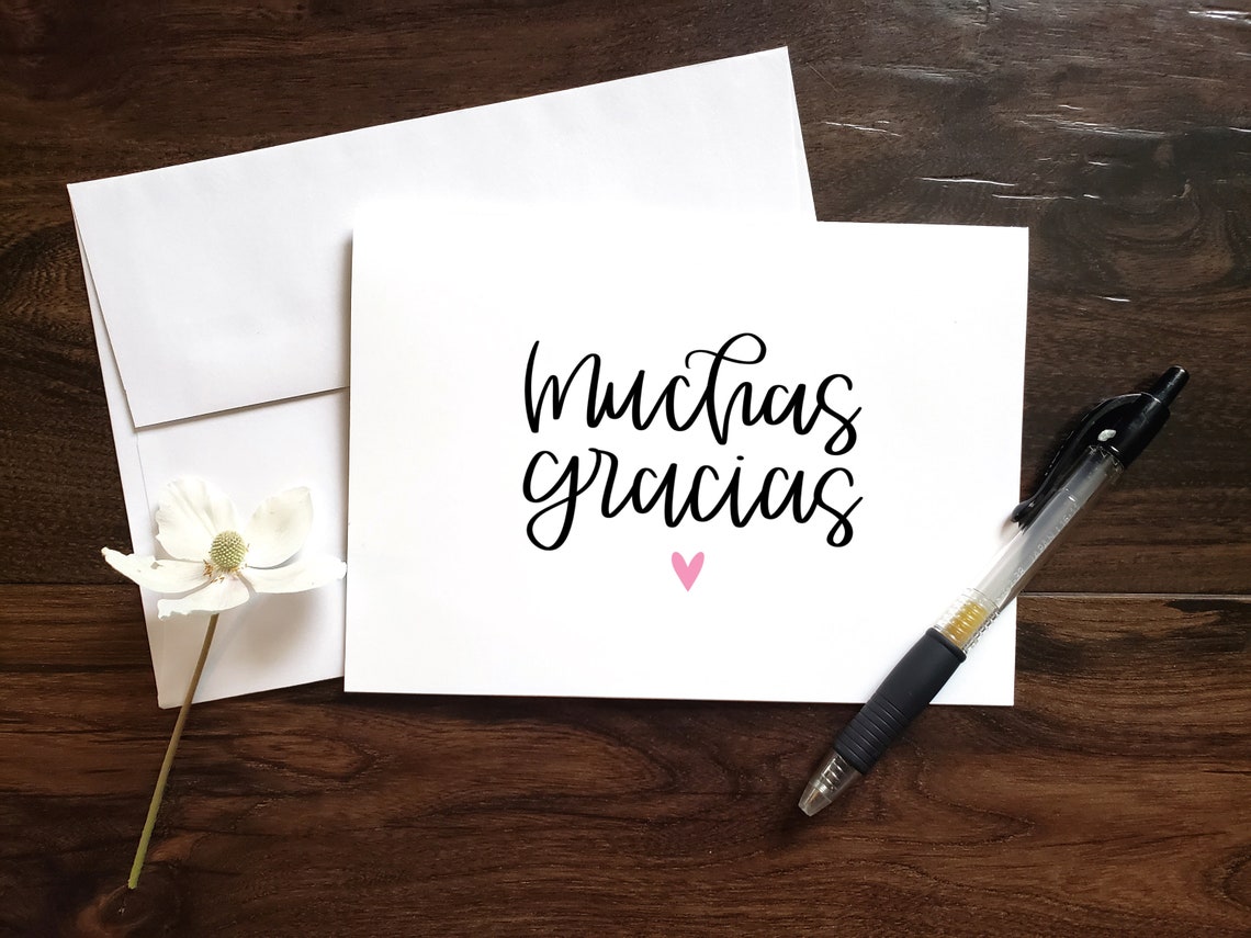 Printable Muchas Gracias Card, Instant Download Thank You Card ...