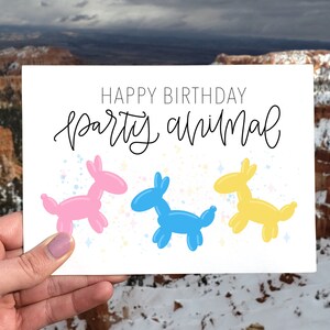 Funny Happy Birthday Party Animal Card, Cute Birthday Card for Kid ...