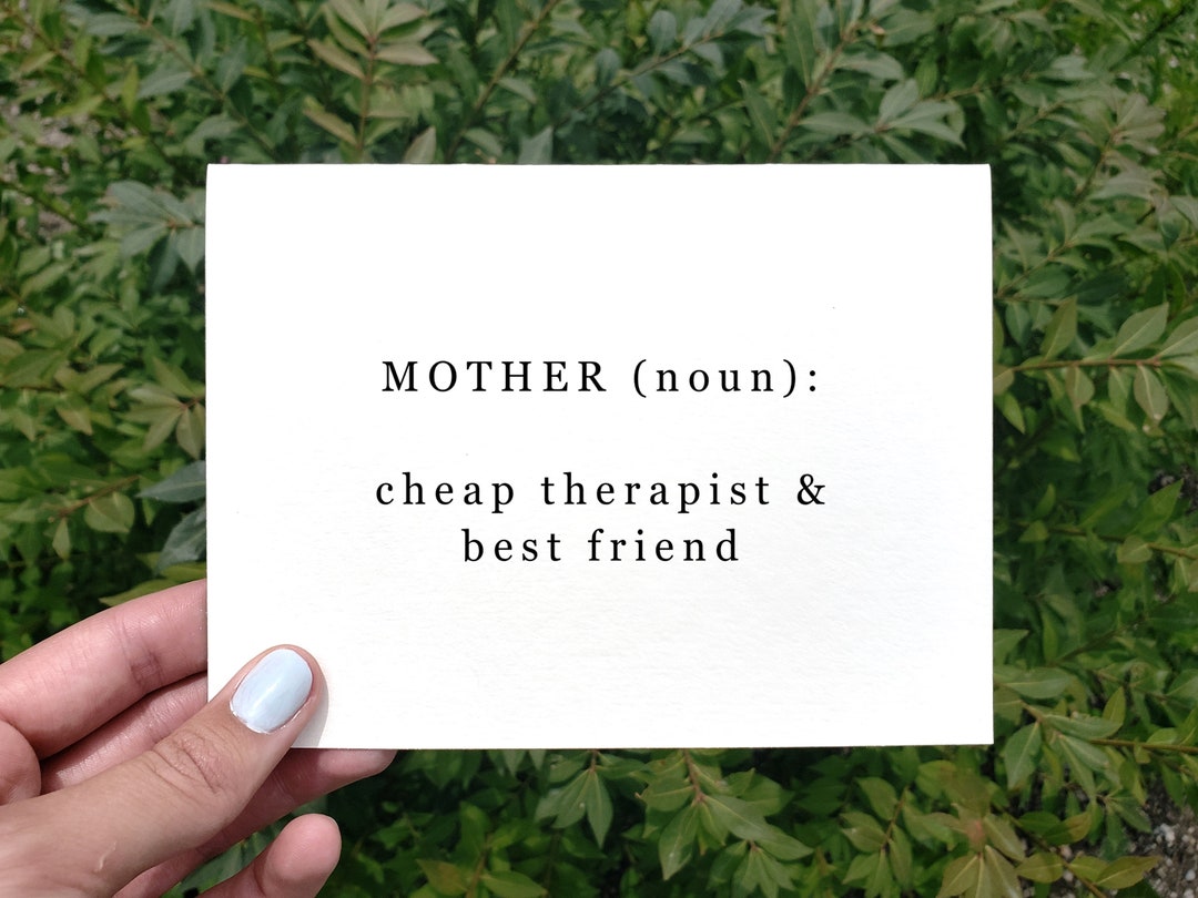 Mother Definition Printable Funny Mother’s Day Card, Cheap Therapist ...