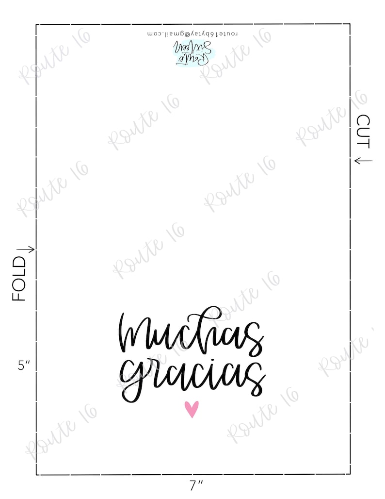 Printable Muchas Gracias Card, Instant Download Thank You Card ...